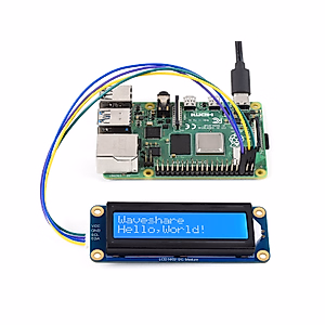 Waveshare 1602 LCD I2C Display Module, White Color with Blue Background 16x2 Characters LCD für Raspberry Pi/Raspberry Pi Pico/Jetson Nano/ESP32/Arduino, 3.3V/5V Compatible