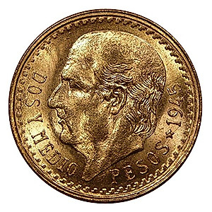 1945 Mexico 2 1/2 Pesos Gold Coin