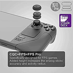 Skull & Co. Skin, CQC and FPS Thumb Grips Joystick Cap Analog Stick Cover for Steam Deck and ROG Ally- Black, Set of 6