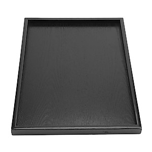 BALITY Rectangular Wood Tray, Decorative Solid Wood Serving Trays Platter Breakfast Tray Ottoman Tray Black Fast Food Tray for Cafe, Teahouse, Restaurant, Hotel(36 X 27cm)