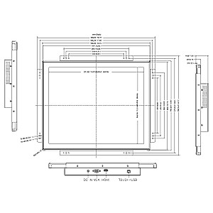 19 Inch 4:3 Open Frame Design Touch Screen Monitor Display with VESA & Rear Mounting Bracket for Kiosk Industrial Automation POS Retail Self-Service
