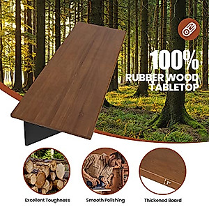 COSTWAY Wall-Mounted Desk, 40” Industrial Floating Computer Desk w/Rubber Wood Table Top & Heavy-Duty Steel Brackets, Space-Saving Home Office Laptop Table, Easy-to-Setup Bar Table for Kitchen