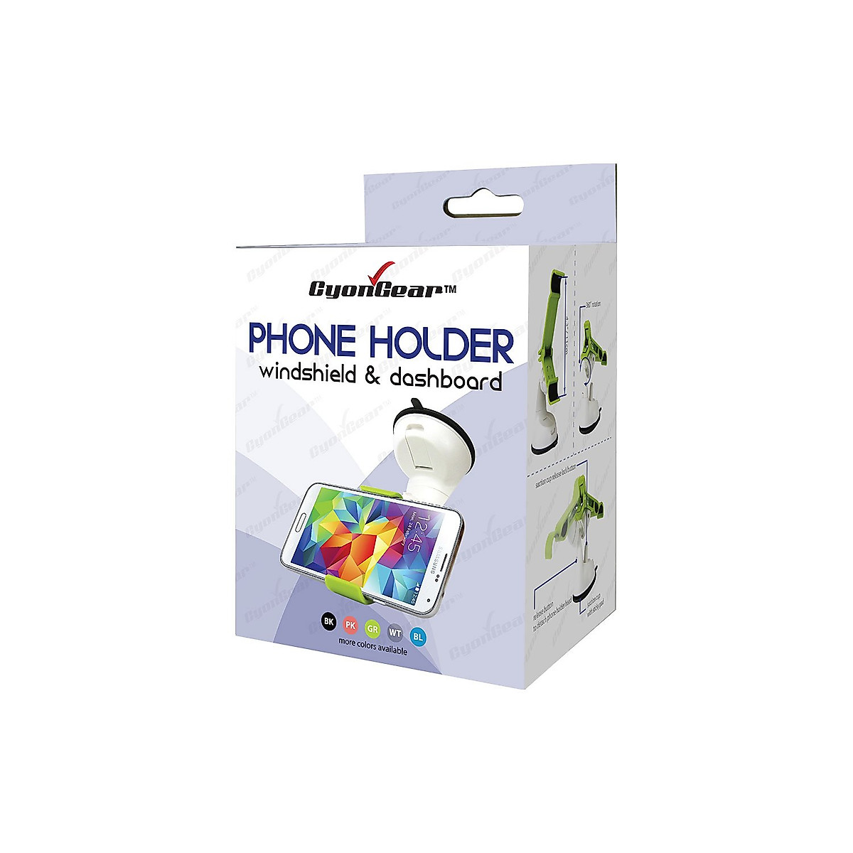 Car Windshield or Dashboard Mount Phone Holder, Suction Cup Mount on Clean Surface Compatible for iPhones Samsung Galaxy Moto Google Pixel Google Map Navigation