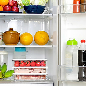 Hemoton Clear Meat Storage Container Bacon Keeper Box Bacon Storage Bins Refrigerator Meat Saver Case Fruit Vegetable Organizer for Home Kitchen 550ml