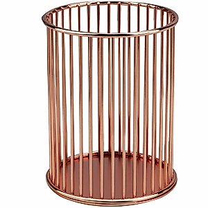 Pen Pencil Holder, Metal Wire Pen Pencil Cup Holders for Desk Cute Organizer, Makeup Brushes Cup Holder Organizer, 1PC Rose Golden, by XieNie