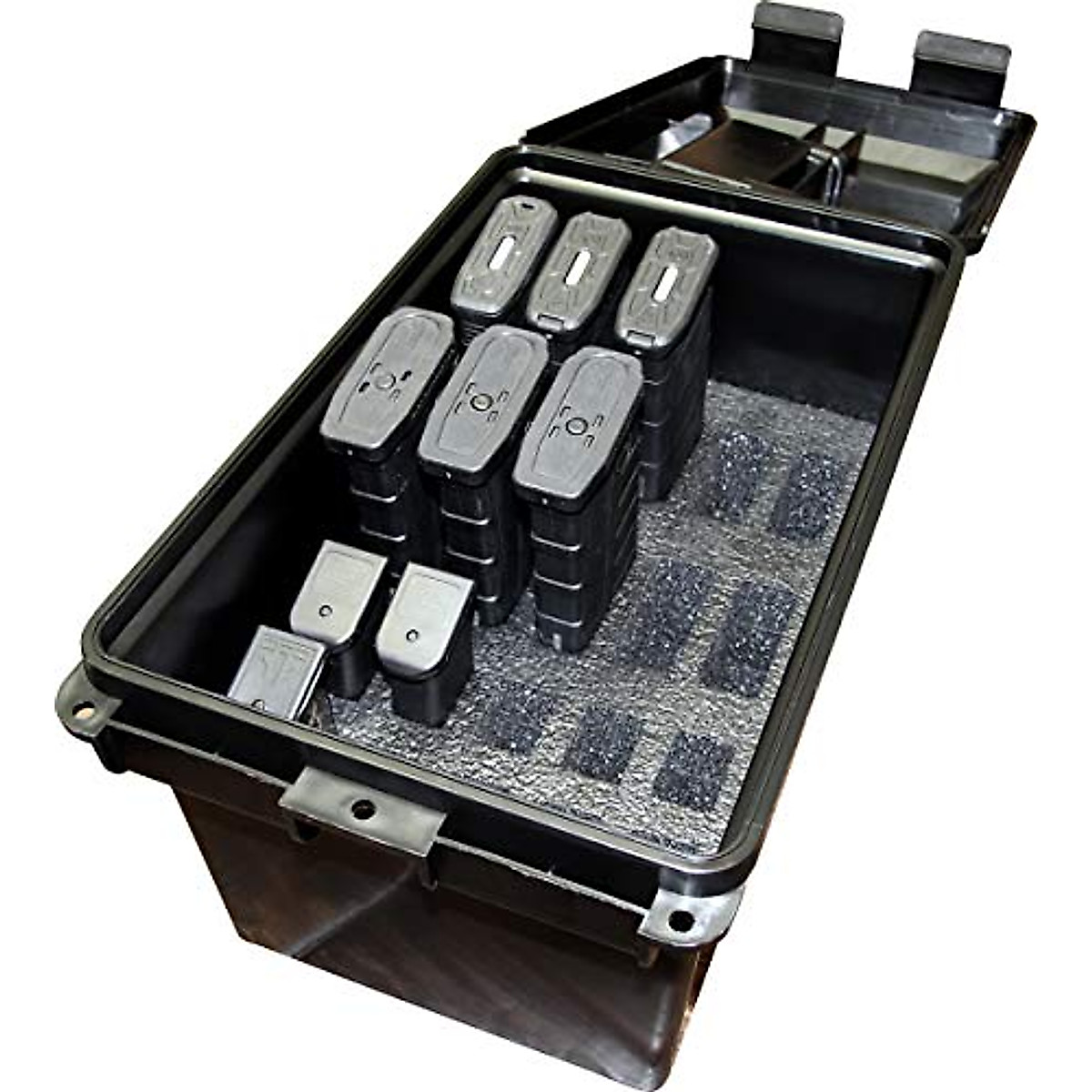 MTM TMCLE Tactical Mag Can Multi Mag for 223/5.56 Magazines and 9mm to 45 ACP Magazine Storage, USA Made, Black