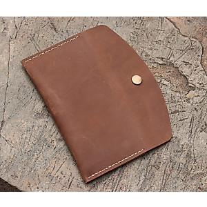 Handmade Leather Wallet with Card Slots, Coin Pocket, Large Capacity Long Envelope Wallet Tan Brown