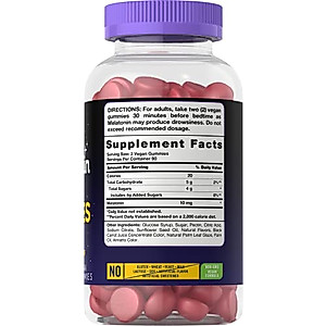 Carlyle Melatonin Gummies 10mg | 180 Count | Adult Drug Free Aid | Natural Berry Flavor | Vegan, Non-GMO, Gluten Free