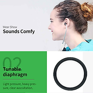 Stethoscope Replacement Parts Diaphragm and Ear Tips Kit, Compatible with Littman Cardiology. Repair Accessories 40022,Replacement for Littmann Classic Stethoscopes,Black