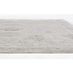 Momeni Cambridge Viscose and PES Traditional Indoor Area Rug, Grey, 3'11" X 5'5"