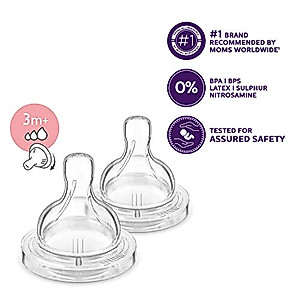 Philips AVENT BPA Free Classic Nipple, Variable Flow, 2-Count