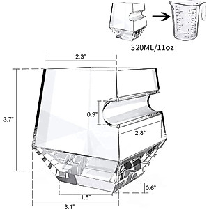 KIT TOWN Old Fashioned Whiskey Glass with Holder Rest, Whiskey Gifts for Men, Fathers Day Gifts 11 Oz Glass Whiskey Tumbler for Scotch, Bourbon, Liquor and Cocktail Drinks