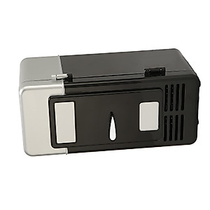 PUSOKEI Car Fridge, Isolated Cooling, Mini Fridge with Cooling and Heating Function, USB Powered, Energy Saving Semiconductor, Low Decibel, for Cosmetics Beverages(Black)