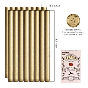 TELOSMA 16pcs Flexible Mini Glue Gun Sealing Wax Sticks for Wedding Invitation Gift Packing Decoration in Bronze