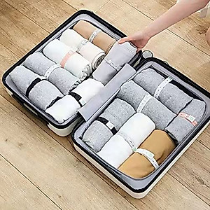 20Pcs Elastic Band with Buttonholes, Stretchable Connectable, Roll-up Clothes Storage Band, Adjustable Clothing Storage Strap with Button, Travel Luggage Space Saver, Drawer & Closet Organizer, Black