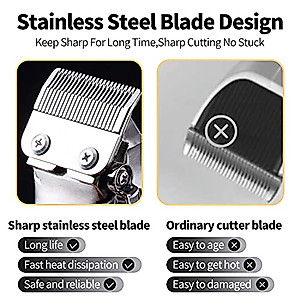 Roziapro Hair Clippers for Men T-Blade Trimmer Professional Barber Clippers - Cordless Hair Cutting Beard Trimmer Mens Electric Hair Trimmer Rechargeable Gold Knight Grooming Kit （Gold）