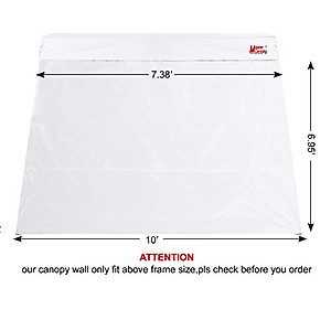 MASTERCANOPY Canopy Sidewall for 10x10 Slant Leg Canopy Tent 1pc White