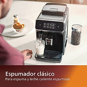 Philips 1200 Series Superautomatic Coffee Maker with Built-in Coffee Mill - Classic Milk Frother, Intuitive Touch Screen, Matte Black