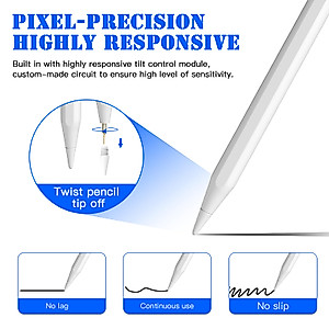 Stylus Pencil for Apple iPad Pro 6th 2022 12.9/11inch, iPad Pro 5th/4th Generation, iPad Air 5th &4th Generation, iPad 10th 9th 8th 7th 6th Generation, iPad Mini 5/6, Precise Writing [Tilt Creative]