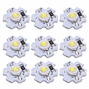 Hyuduo 25pcs LED Lamp Beads, 200LM 3W 5V High Power Led Chip, LED Lamp SMD Chip Light Bulb for DIY Lighting Fixtures(Pure White 60006500K)