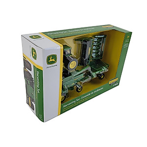 John Deere 1/64 Scale 5 pc Harvesting Set 4555 Tractor, 7720 Combine w/2 Heads, 500 Grain Cart