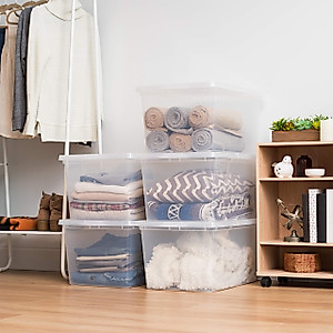 IRIS 58 Quart Clear Storage Box, 6 Pack