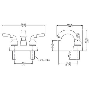 Builders Shoppe 2001BN RV Mobile Home Non-Metallic Centerset Lavatory Faucet, Brushed Nickel Finish