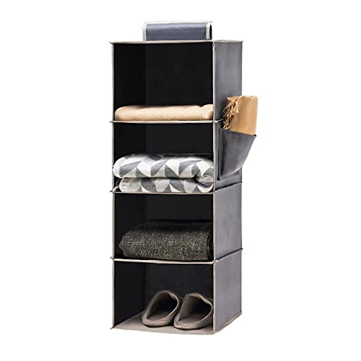 YOUDENOVA 4-Shelf Hanging Closet Organizer & Two 3-Shelf Separable Closet Hanging Shelves