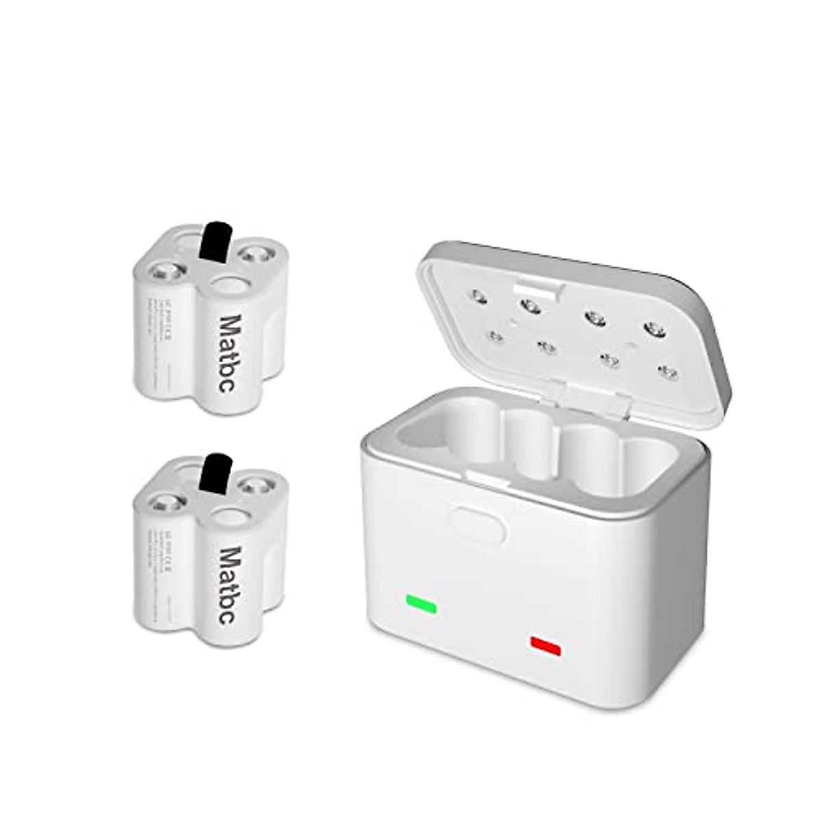 Matbc Rechargeable Batteries for Arlo, Unique 4in1 Design of 123A Camera Batteries, Replacemen with arlo Security Camera System VMK 3200/VMC3030/VMS3330/3430/3530 Battery, 2Pack 3000mAh Upgraded