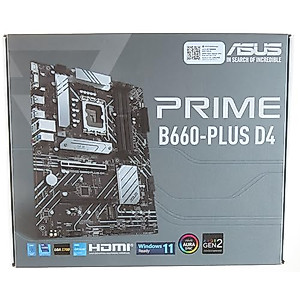 ASUS Prime B660-PLUS D4 LGA 1700(Intel 12th Gen) ATX Motherboard(PCIe 4.0, DDR4,3xM.2 Slots, 2.5Gb LAN, Rear USB 3.2 Gen 2x2 Type-C, Front USB 3.2 Gen 1 Type-C, Thunderbolt 4 Header Support)