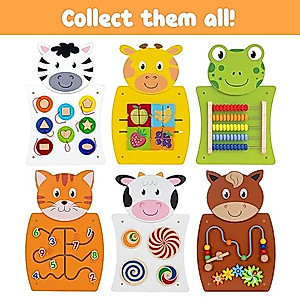 SPARK & WOW Frog Activity Wall Panel - Ages 18m+ - Montessori Sensory Wall Toy - Abacus Activity - Busy Board - Toddler Room Décor