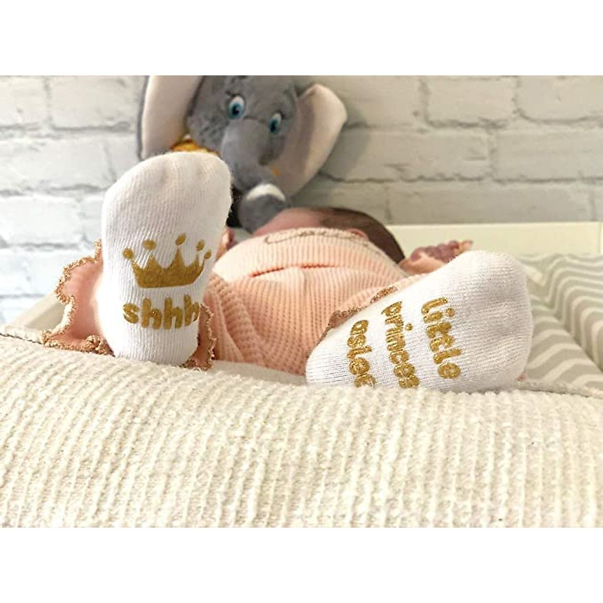 Baby Girl Socks Gift Set - Unique Baby Shower or Newborn Gift For Her - 4 Pairs of Cute Quotes in Gift Box