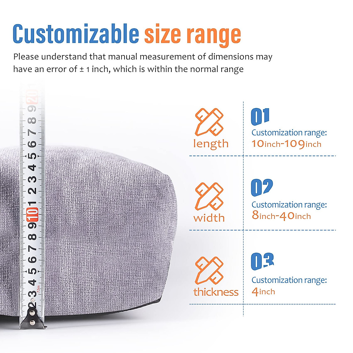 ENTROPOWER Custom Size Bench Cushions, Non-Slip Tufted Swing seat Cushions, Piano Bench Cushions, Sofa Cushions, Indoor/Outdoor Patio Cushions