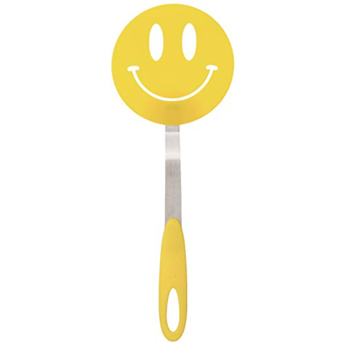 Tovolo Spatulart Smiley Nylon Flex Turner, Spatula Cooking Utensil Co-Molded With Silicone, Sturdy Steel Handle, Safe for Non-Stick Cookware, Face, H x 11.75 x W x 1.25