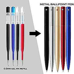 DunBong G2 Gel Ink Pen Refills, for Retractable Gel Pens, 0.5mm Fine Point, Pack of 5 (Black)