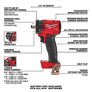 Milwaukee 2855-20 18V Brushless Cordless 1/2" Impact Wrench with Friction Ring