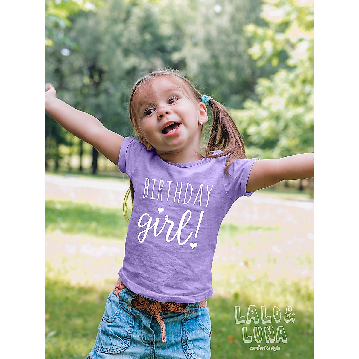 Happy Birthday T-Shirt (Girls 1 to 12) Sassy Kids Party Tee - Sweet Baby/Toddler Outfit (18M Purple Heather - Short Sleeve)