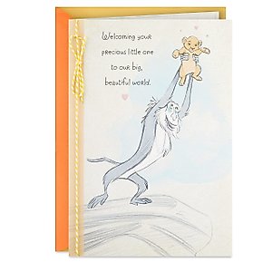 Hallmark Disney Baby Shower Card for New Parents (Lion King, Baby Simba) Welcome New Baby, Congratulations, Gender Reveal