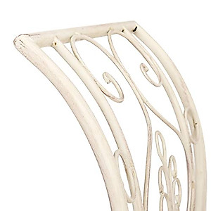 Safavieh PAT5016A Collection Arona Antique Wrought Iron 51" Outdoor Garden Bench, Distressed White