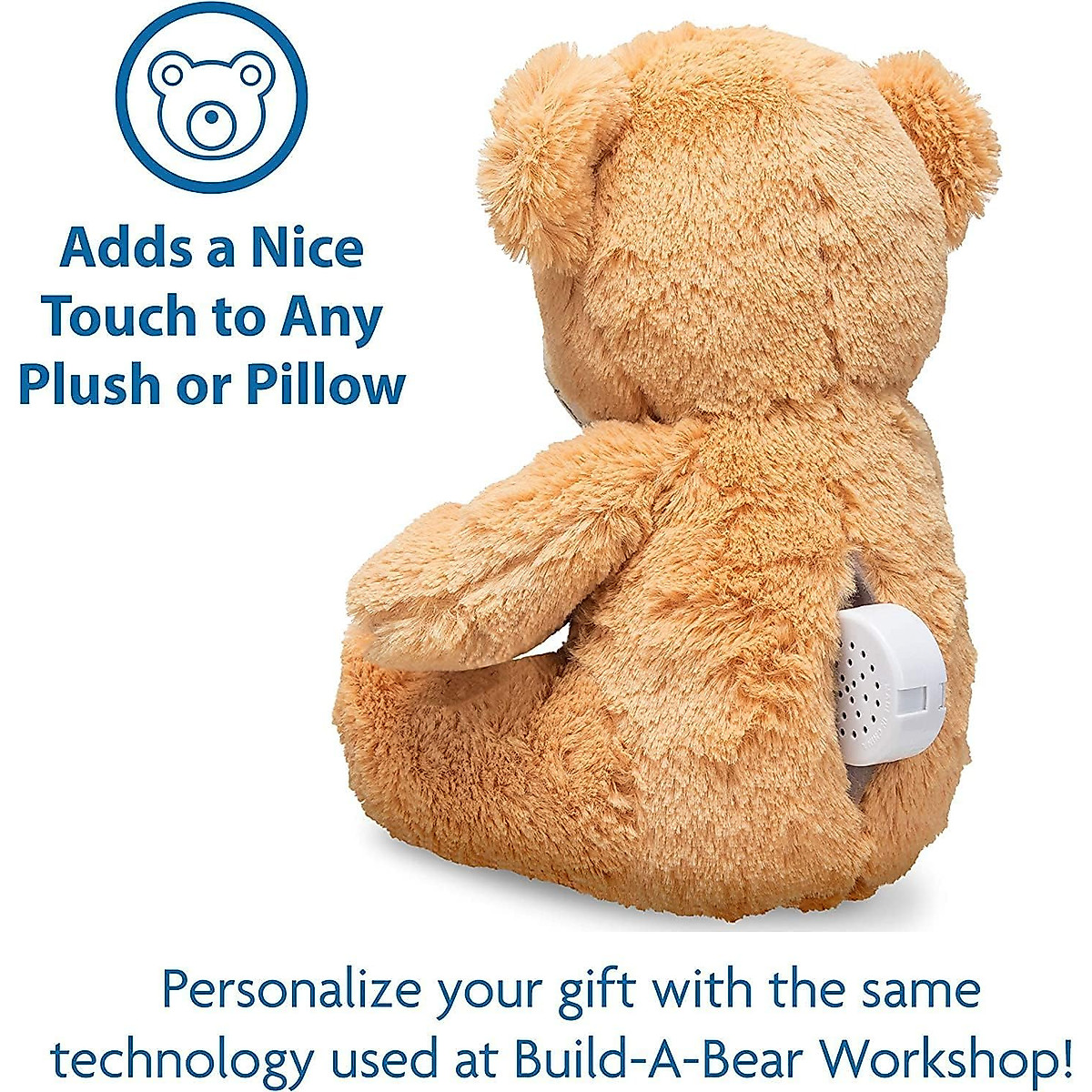 VoiceGift 60 Second Multi-Message Voice Recorder, Record Custom Messages for Plush Toy, Stuffed Bear Toy, Baby Doll Toy, and Pillow - 2 Pack