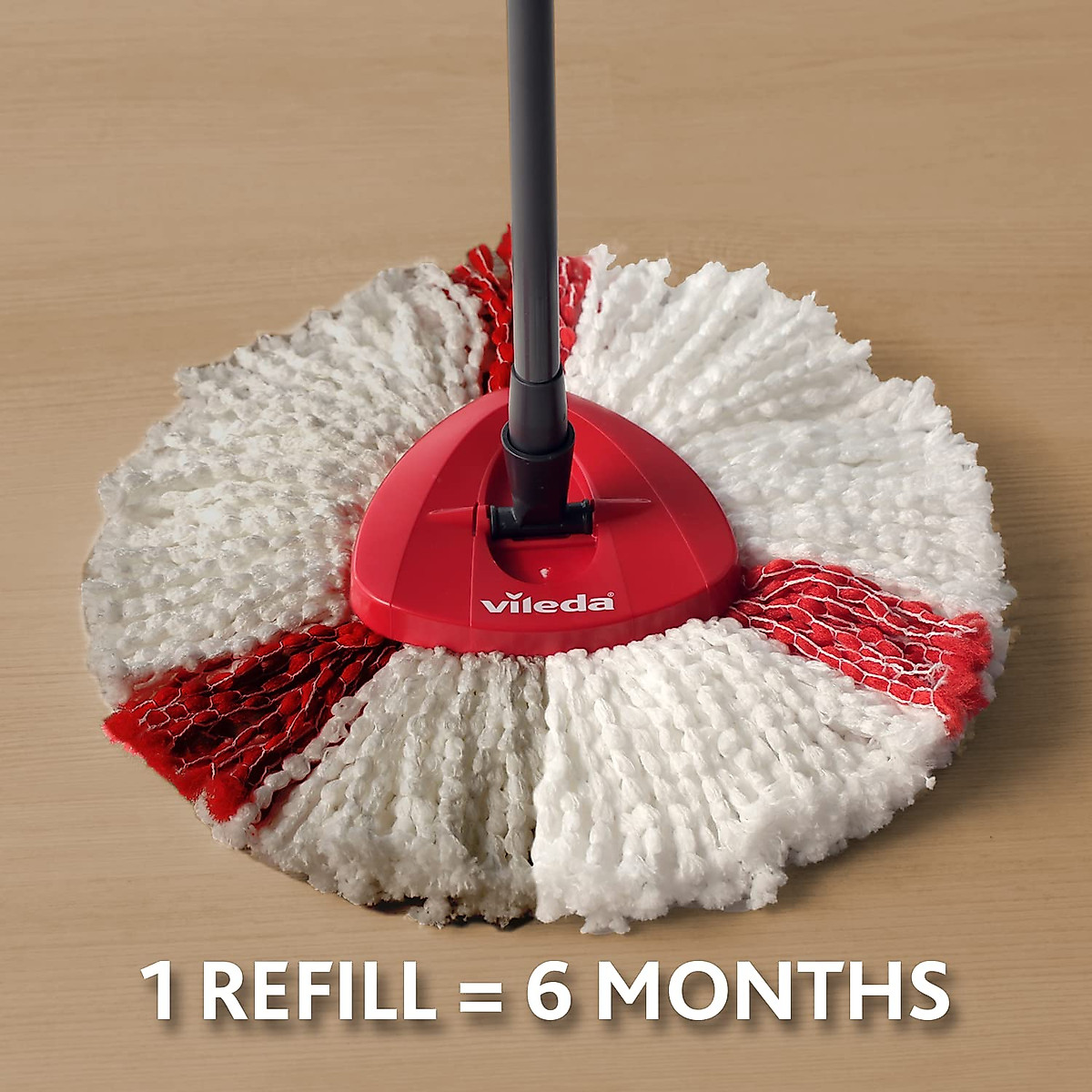 Vileda Turbo 2-in-1 Microfibre Mop Refill Head, 16.5 x 30 x 22 cm, Red