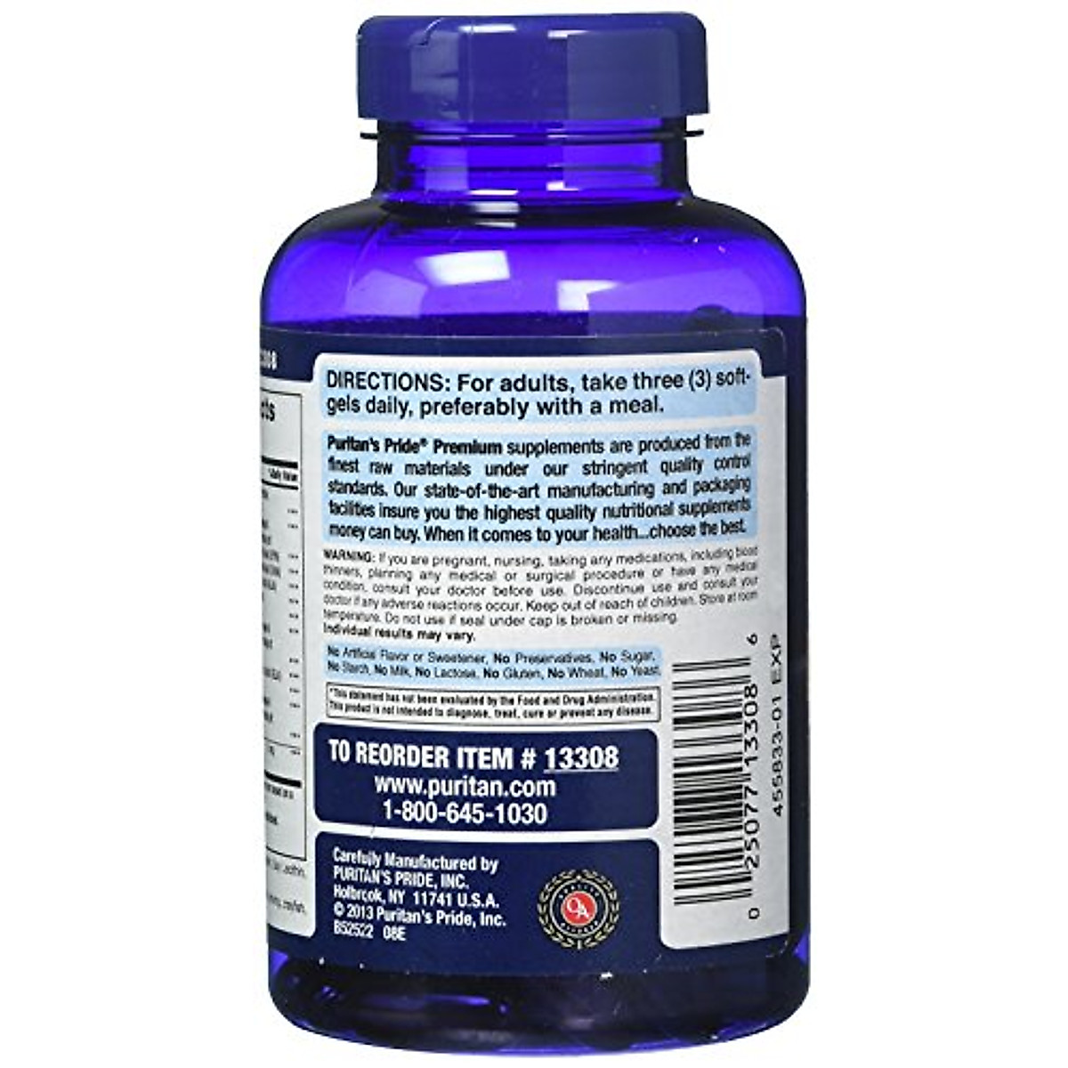 Glucosamine, Chondroitin & MSM with Omega 3, 6, 9, Supports Joints to Promote Joint Comfort and Flexibility, 120 Count by Puritan's Pride