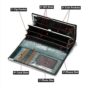 Eysee Clutch Bags, Women Wallets, Leather Purses, Cellphone Packs, Multicolor-10, 8.50 cm (L) * 18.50 cm (H) * 2.50 cm(W)