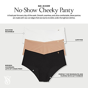 Victoria's Secret Women's No Show Cheeky Underwear, Minimal Coverage Panties for Women, Multi Pack, Essential Mix (M)