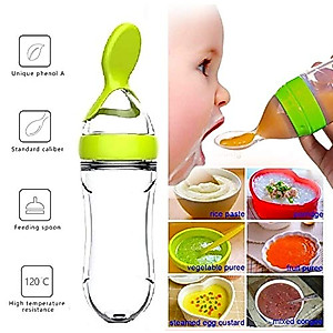Baby Food Feeder, Fresh Food - 2 Pack Fruit Feeder Pacifier, 6 Different Sized Silicone Pacifiers | Baby Food Dispensing Spoon | Baby Feeding Set | Fresh Frozen Fruit (Green)