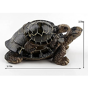 ABEESEA Sea Turtle Figurine Statue Garden Sea Turtle Animal Statue Indoor Outdoor Pond Decor - Mother and Child Turtle