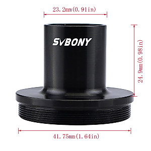 SVBONY Microscope T Adapter Camera Adapter T2 Mount Adapter for Canon EOS Camera and Microscope with 23.2mm Eyepiece Ports