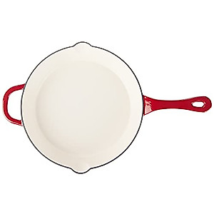 Crock Pot Artisan Cast Iron Skillet, 12 Inch, Scarlet Red
