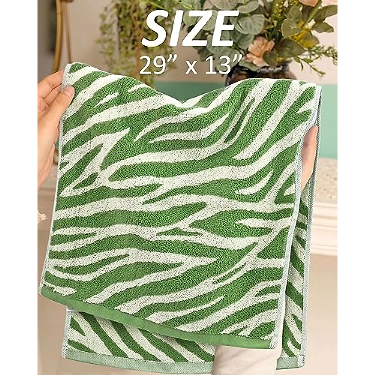 Jacquotha Zebra Stripe Hand Towels for Bathroom Kitchen Multicolored - Cotton Face Towels Hand Towel Set of 4, Cute Patterned Towel, 29” x 13”