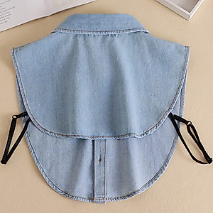 LoudSung False Collar Detachable Blouse Fake Collar Half Shirts Denim Collar Designed Faux Collars Top Elegant for Women